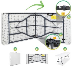 Cateringový skládací stůl Bali 180 cm bílý