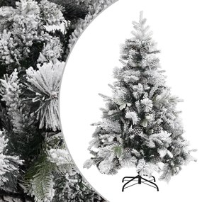 Vánoční stromek se sněhem a šiškami 150 cm PVC a PE,  340530 HangarStore.cz