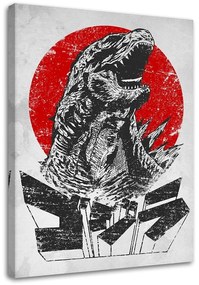 Gario Obraz na plátně Godzilla, monstrum proti slunci - DDJVigo Rozměry: 40 x 60 cm