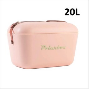 Chladicí box Polarbox Classic 20 l, růžový se zeleným nápisem PolarBox
