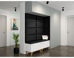 Čalouněný nástěnný panel Pag 60x30, barva: ekokůže Soft 011 (černá)