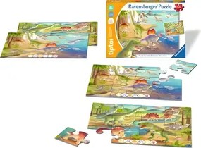 RAVENSBURGER Puzzle Tiptoi: Dinosauři / pro malé průzkumníky / 2x12 dí