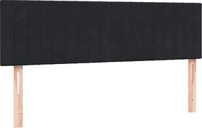 Box spring postel s matrací a LED černá 160x210 cm samet 3317081