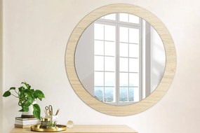 Kulaté zrcadlo tištěný rám Světlé dřevo fi 80 cm