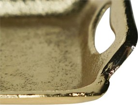 Zlatý kovový servírovací podnos s uchy Tray Raw M - 25*13*5cm