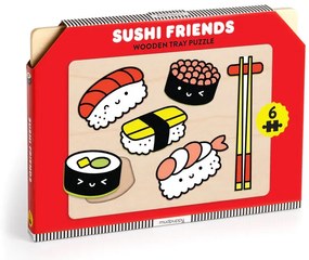Mudpuppy Dřevěné puzzle Přátelé sushi