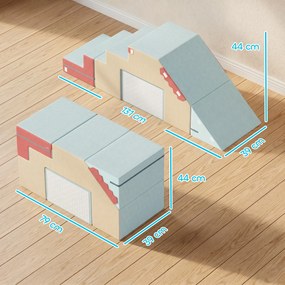 AIYAPLAY dětské pěnové stavební bloky, 2dílná sada – protiskluzné velké měkké bloky se sametovým povrchem, skládací skluzavka a lezecká sestava, více…