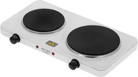 Adler AD 6520 bílá / Vařič / 2500W / 185 mm + 155mm plotna