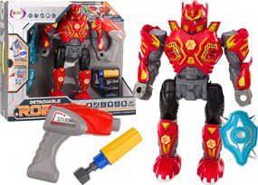 LEAN Toys Robot na šroubování, zbraň, vrtačka, šroubovák, světla, zvuk, červená