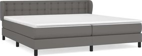 Box spring postel s matrací šedá 200x200 cm umělá kůže 3127335