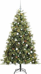 Umělý sklopný vánoční stromeček s kužely Zelená 180 cm 3395092