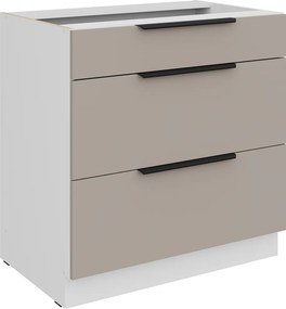 ARIA lb | dolní skříňka 80 D 3S zásuvková | 80 cm | PREMIUM BOX | bílá/béžová