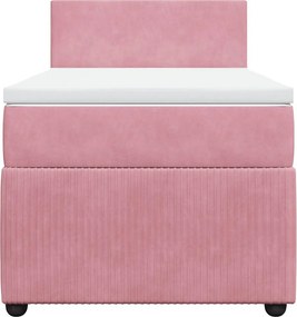 Box spring postel s matrací růžová 100x200 cm samet 3289961