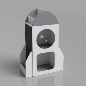 Costway 3 Dětská knihovnička Tier s vesmírným tématem raketa Úložný organizér