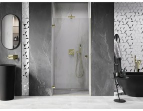 Mexen, Mexen Lunar-B výklopné sprchové dveře levé 85 cm, transparentní, zlaté - 832-085-000-50-00-L