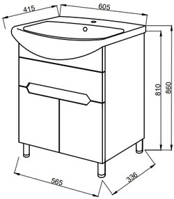 Lavedo Marco Cersania 60 koupelnová skříňka s umyvadlem