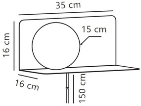 Nordlux - Nástěnné svítidlo s poličkou LILIBETH 1xE14/25W/230V černá