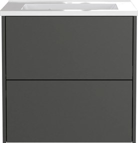 Antracitová matná závěsná skříňka pod umyvadlo 61x61 cm Bodera – Germania