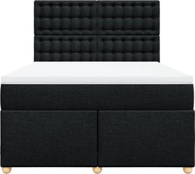 Box spring postel s matrací černá 140x200 cm textil 3291319