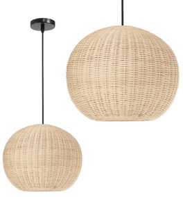 Toolight - Stropní svítidlo z přírodního bambusu Boho E27 60W APP882-1CP, hnědá, OSW-05242