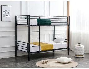 Postel Bunky 90 x 200 cm, patrová, černá