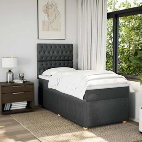Box spring postel s matrací tmavě šedá 90x200 cm textil 3291947
