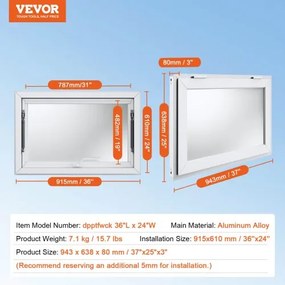 91,4 cm L × 61 cm W Koncesní stojan Obslužné okno Servisní – dpptfwck36 L*24 W