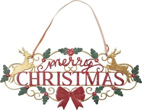 Závěsná kovová cedule Merry Christmas - 70*1*34 cm