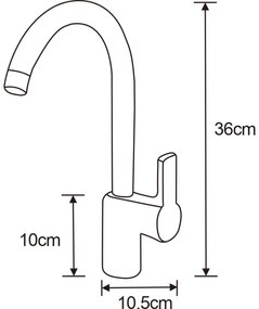 Mexen EBRO - Vysoká dřezová baterie, Černá, 671500-70