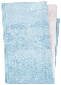 Lněná deka / ubrus Saari 145x200, modro-růžová