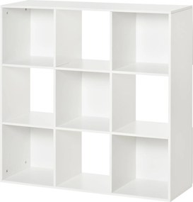 HOMCOM Knihovna 3-patrová Skříň s Úložným Prostorem 9 Krychlových Modulů Samostatný Regál Rozdělovací Stojan 91,5x29,5x91,5cm Dřevo | Aosom