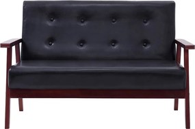 Sedací souprava 2 ks černá umělá kůže 278395