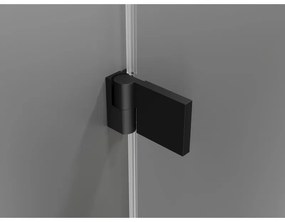 Mexen Lunar-B, výklopný sprchový kout levý 70 x 70 cm, 8mm čiré sklo, černý profil, 832-070-70-00-L