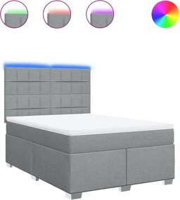 Box spring postel s matrací světle šedá 140 x 190 cm textil 3292783
