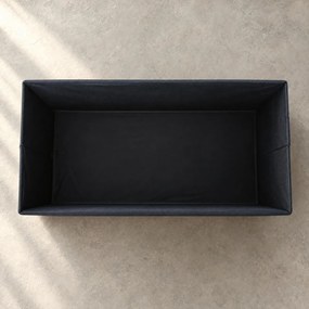 Puf s úložným prostorem, obdélníkový, na dřevěných nožkách, skládací, 76 × 38 × 38 cm