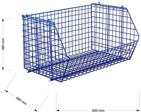 FEROPLAST spol. s.r.o Průmyslový úložný koš KS2 800x680x480 mm, stohovatelný