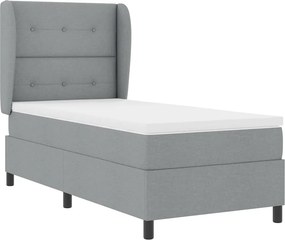 Postel s boxspringem s čelo Světle šedá 80 x 200 cm textil 3340529