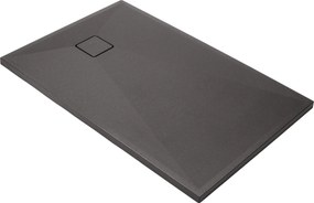 Deante Correo, obdélníková granitová sprchová vanička 100x80x3,5 cm, antracitová-titanium, KQR_T46B