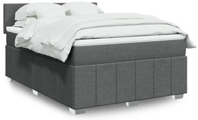 Box spring postel s matrací tmavě šedý 140 x 190 cm textil 3289357