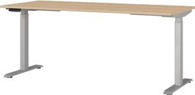 Polohovací pracovní stůl s elektricky nastavitelnou výškou s deskou v dubovém dekoru 80x180 cm Jet – Germania