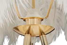 Stojací lampa Feather 147 cm bílá/zlatá