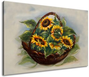 Gario Ručně malovaný obraz Košík slunečnic Rozměry: 120 x 80 cm