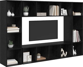 Sestava TV skříněk 4 ks Černá Kompozitní dřevo 3393544