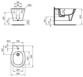 Ideal Standard Connect Air - Závěsný bidet, bílá E233501