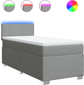 Box spring postel s matrací světle šedá 90x190 cm textil 3288036