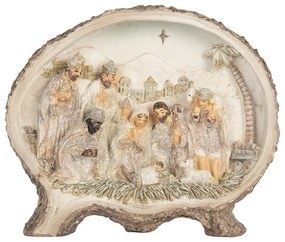 Béžová vánoční dekorace Betlém Nativity Scene - 18*4*15 cm