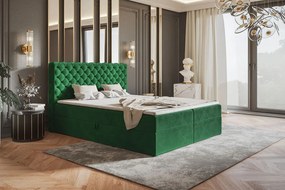 Velká prošívaná postel Honey 180x200 cm Barva: Zelená - Amor 11
