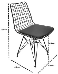Černá kovová židle Kian
