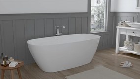Erga Aspen, volně stojící vana 170x78 cm + odtoková zátka, bílá lesklá, ERG-ASPEN-170078-WH-WH