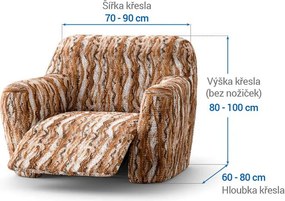 Bielastické potahy OCEANO NOVÉ cihlové relaxační křeslo (š. 70 - 90 cm)